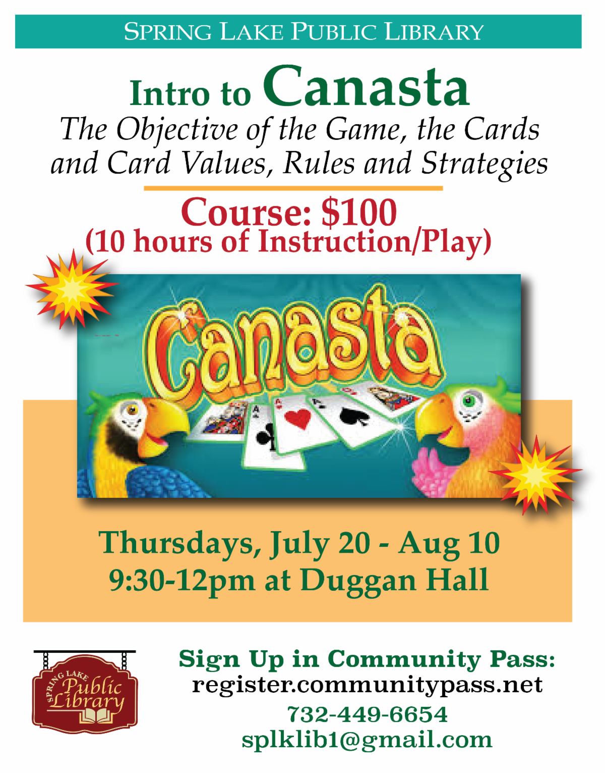 Upcoming for Summer from Spring Lake Library